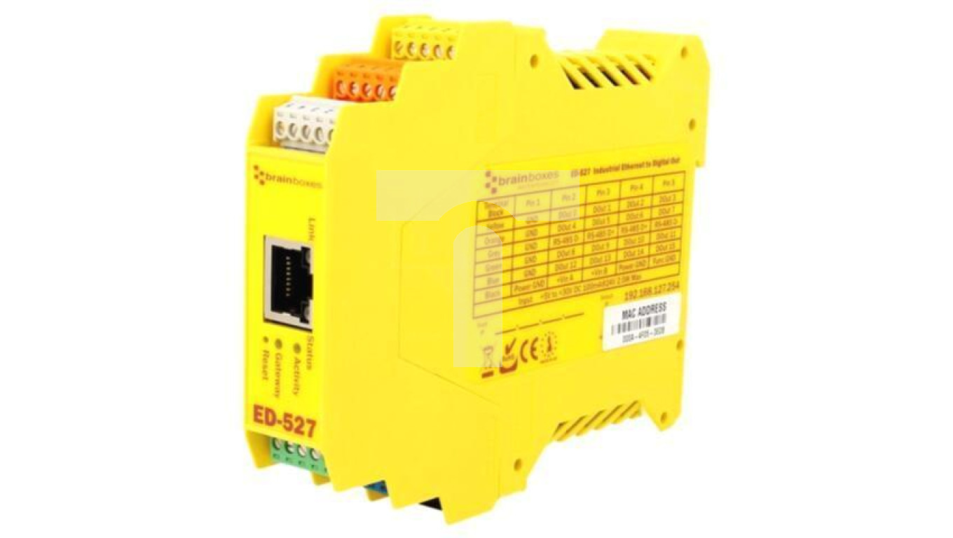 ED-527 Bramka Modbus, liczba portów: 1, 5÷30V DC, na szynę DIN, Ethernet – BRAINBOXES | TIM SA