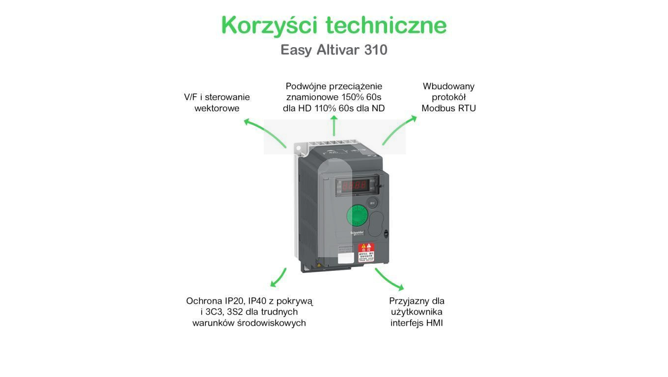 Easy Altivar Przemiennik częstotliwości 310 22 kW 3f 380...460V z ...