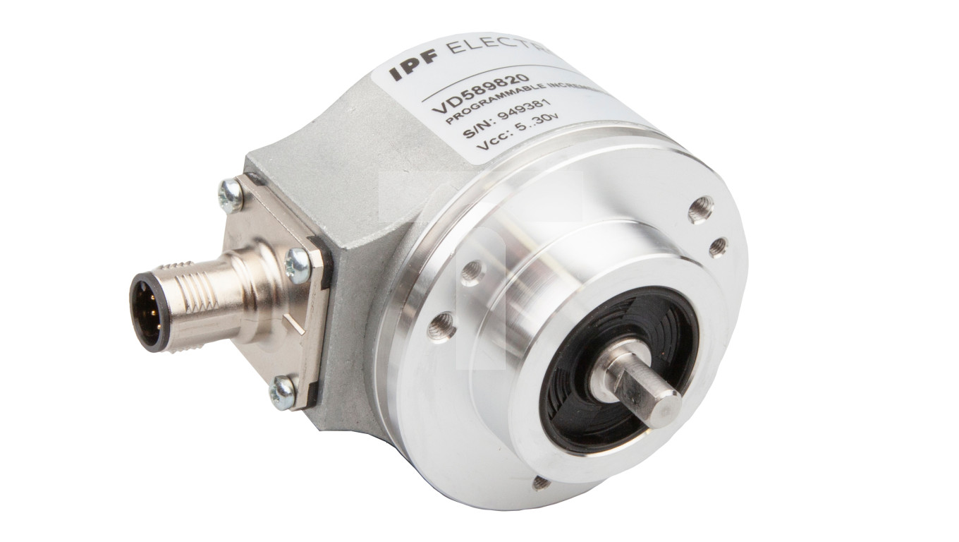 Enkoder obrotowy, programowalny, Ø58mm, pełny wał 6mm, 65536 impulsów, 5-30V DC, VD589820 – IPF ...