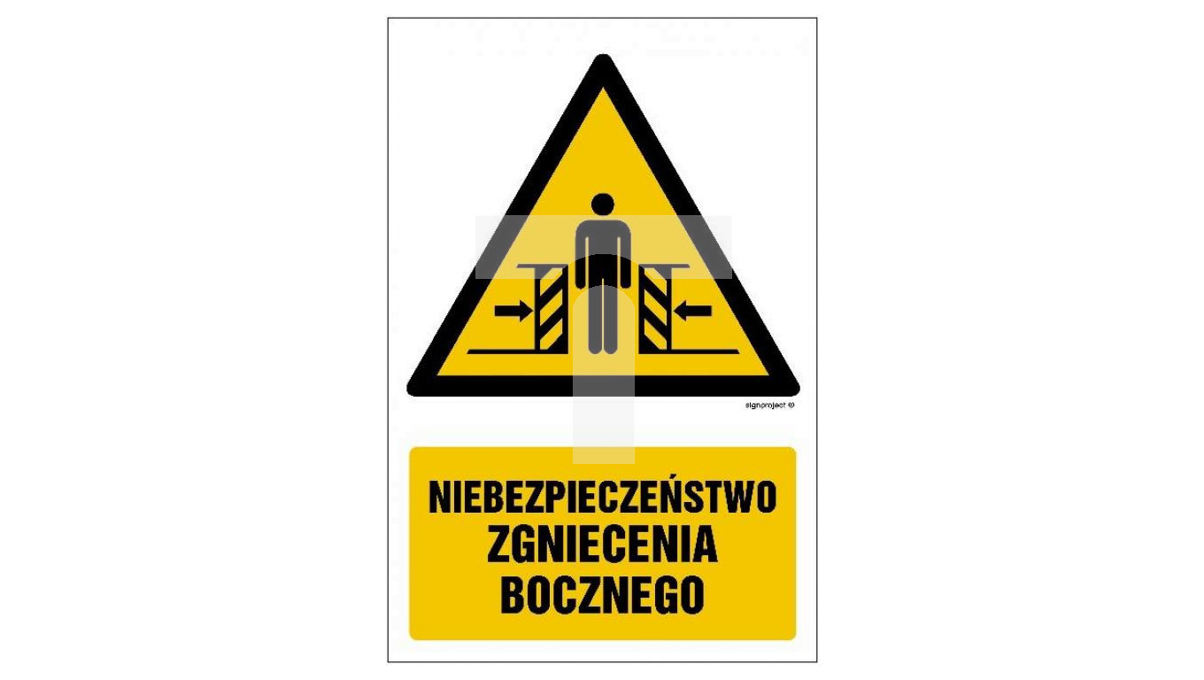 ZNAK - GF031 Niebezpieczeństwo zgniecenia bocznego 25 x 37,5 cm PN ...