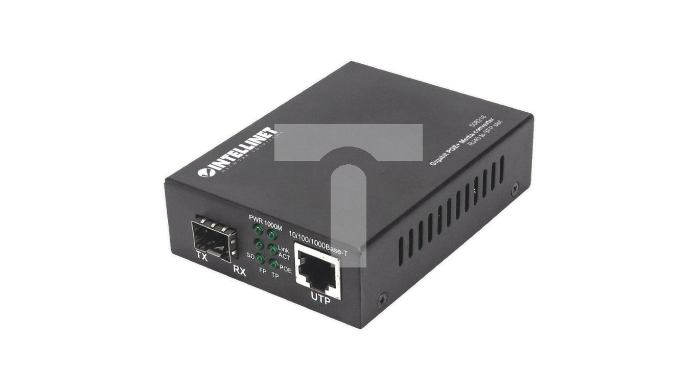 Gigabitowy Media Konwerter PoE+ 1000Base-T RJ45 na Slot SFP ...