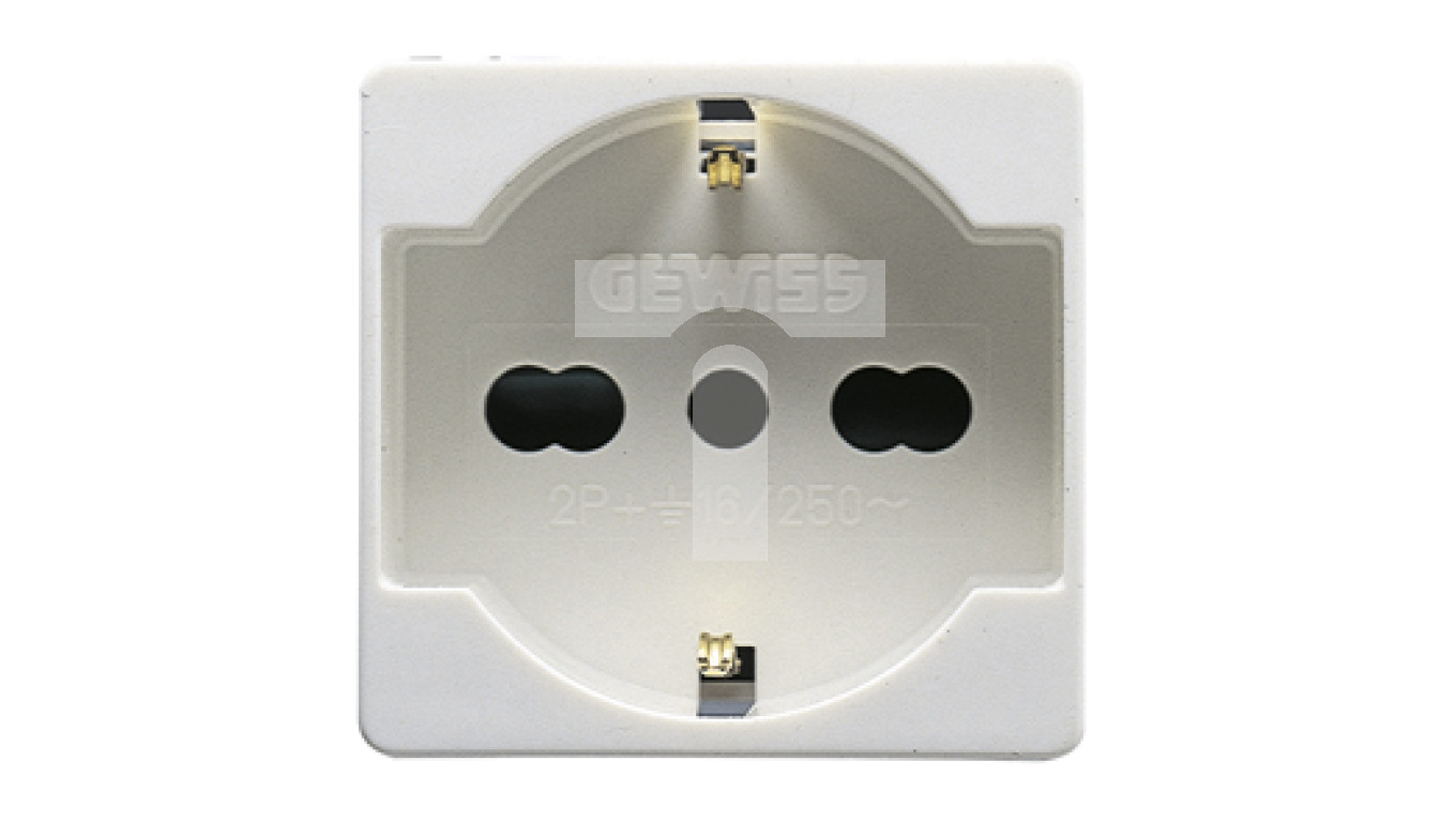 Gniazdo 2P+E standard włoski/niemiecki 16A 250V białe GW20246 – GEWISS ...