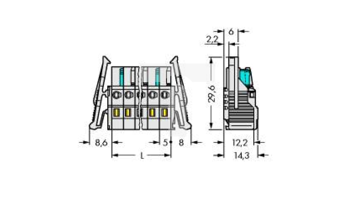 Gniazdo MCS-MIDI Classic 6-biegunowe jasnoszare raster 5mm 721-106/037-000 /50szt./ – WAGO | TIM SA
