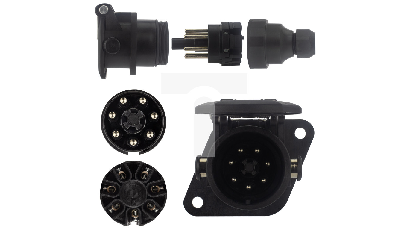 Gniazdo naczepowe do systemu EBS/ABS 7-pin 24V skręcane – SH HYBSZ | TIM SA