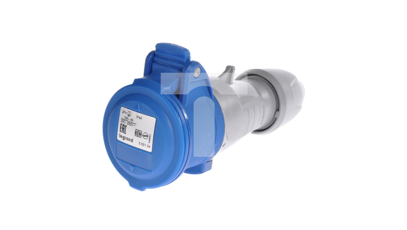 Gniazdo przenośne 3P 16A 230V niebieskie IP44 P17 TEMPRA PRO 555104 ...