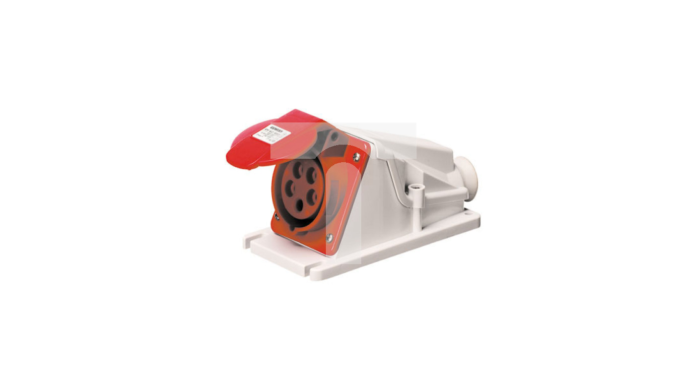 Gniazdo stałe 5P 16A 400V czerwone IP44 90 6H IEC 309 HP GW62482 ...