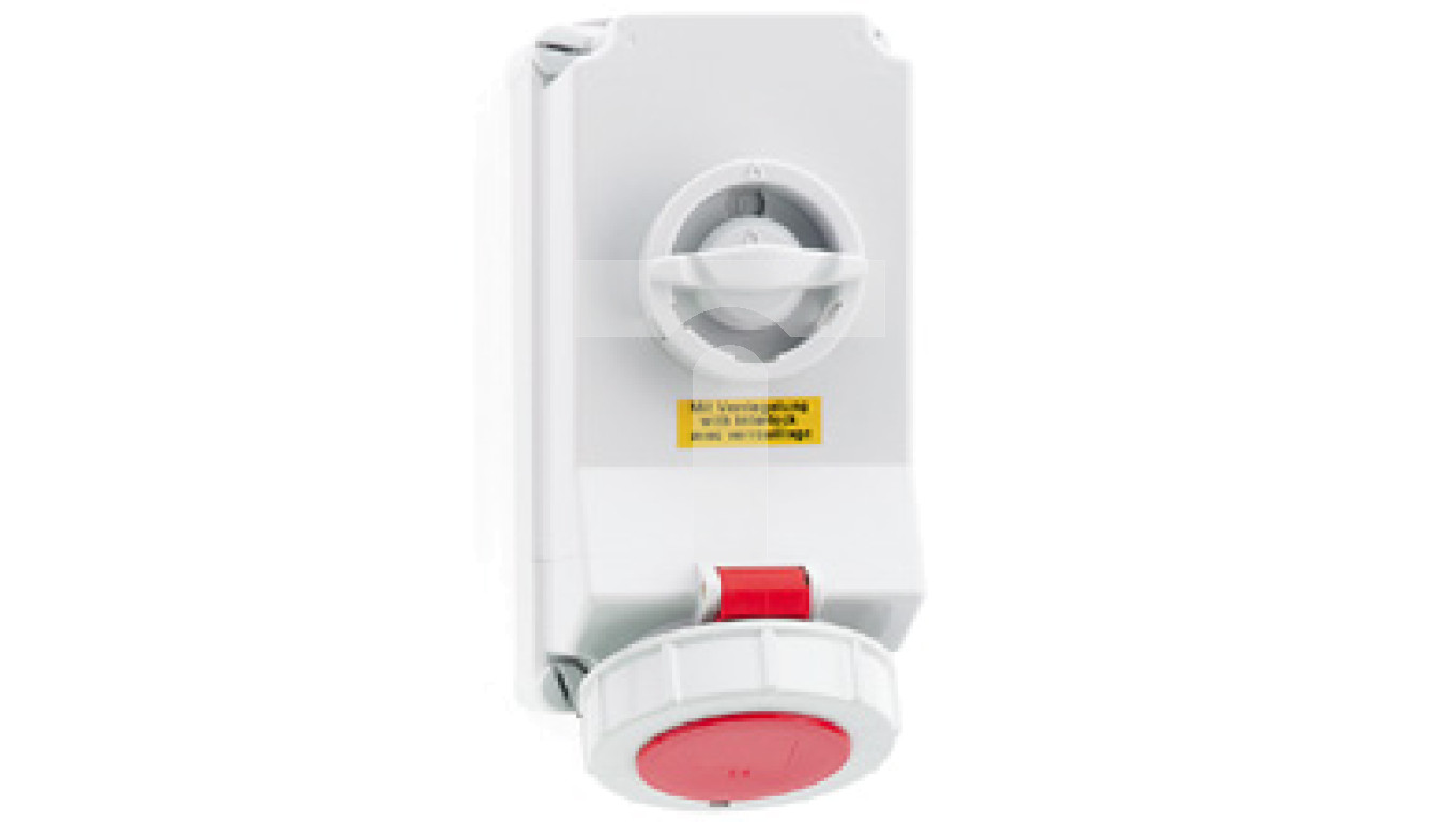 Gniazdo stałe z wyłącznikiem i blok. 32A 4P 400V 6h IP67 Quick-Connect ...