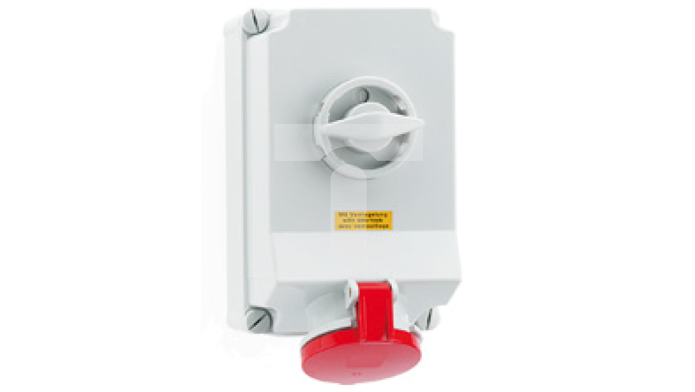 Gniazdo stałe z wyłącznikiem i podwójną blokadą mechaniczną 63A 5p 400V ...