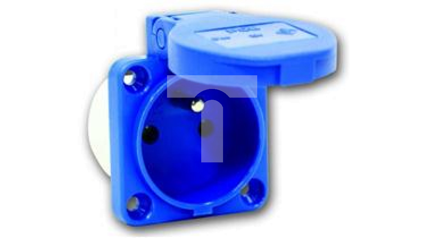 Gniazdo tablicowe 10/16A 2P+Z 230V niebieskie IP44 104-8b – PCE | TIM SA