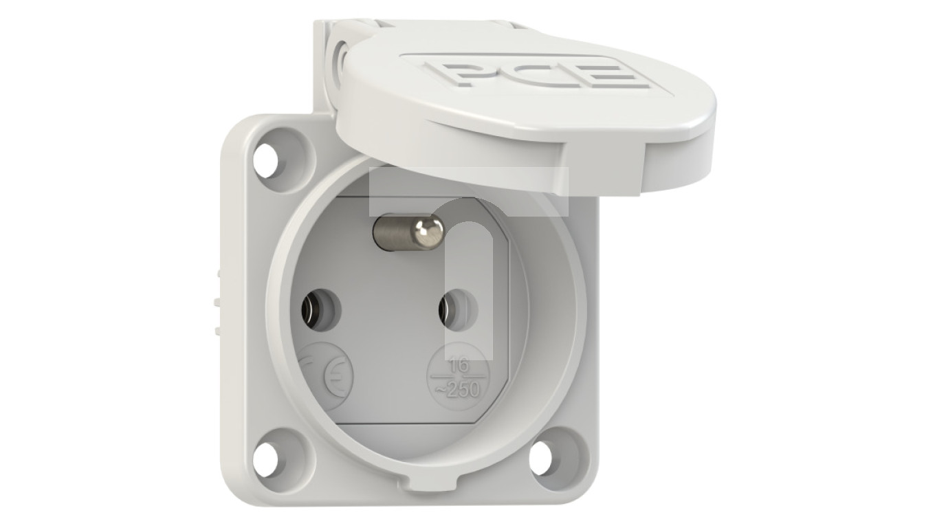 Gniazdo tablicowe 10/16A 2P+Z 230V szare IP54 104-0g – PCE | TIM SA