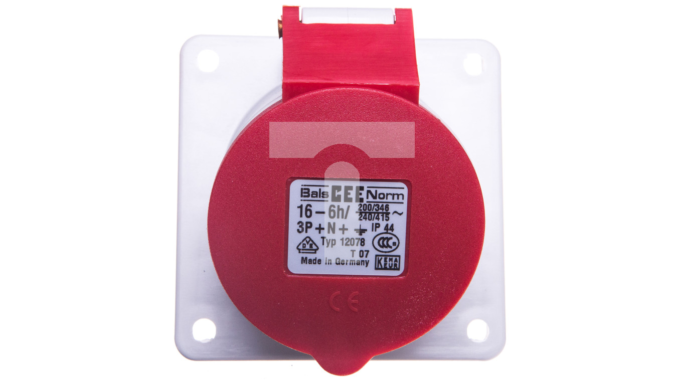 Gniazdo tablicowe 16A 5P 400V 6h IP44 skośne 12078 – BALS | TIM SA