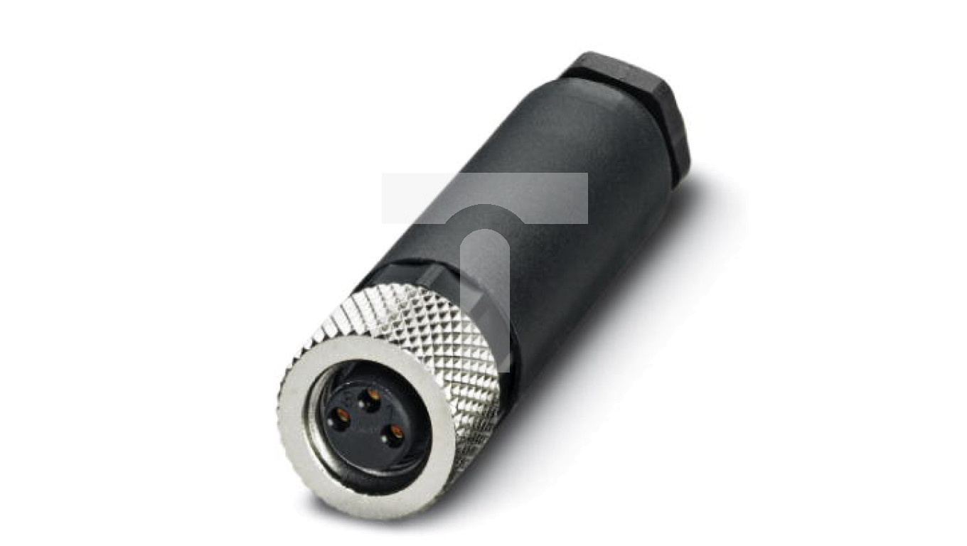 Gniazdo wtykowe 3-pinowe proste M8 mosiądz przyłącze 0,14-0,5mm2 SACC-M ...