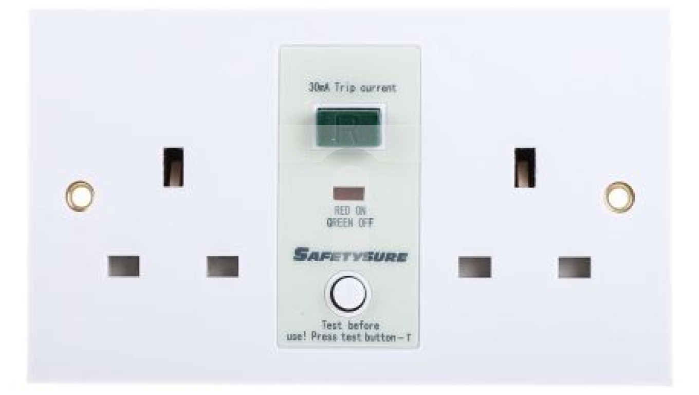 Gniazdo z wyłącznikiem różnicowoprądowym, 13A, BS 1363, BS 7288, l ...