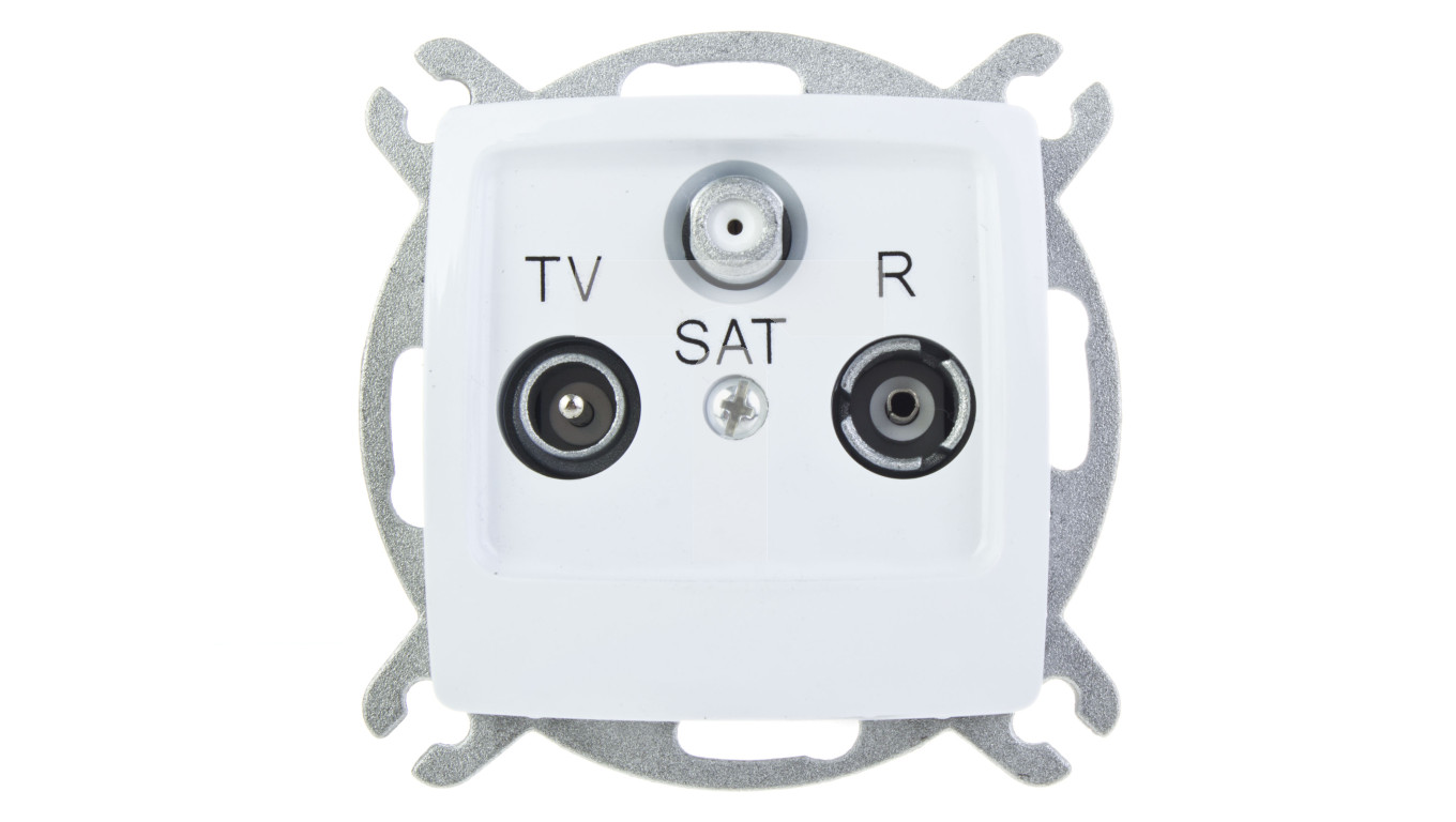 KARO Gniazdo antenowe RTV-SAT przelotowe białe GPA-SSP/m/00 – OSPEL ...