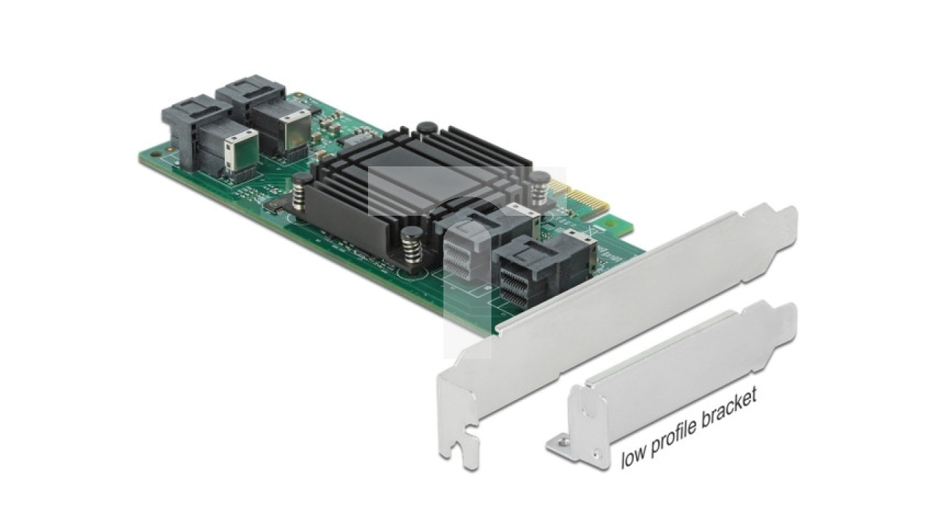 KARTA PCI EXPRESS X8->4X SAS MINI HD SFF-8643 NVME ŚLEDŹ LOW PROFILE ...