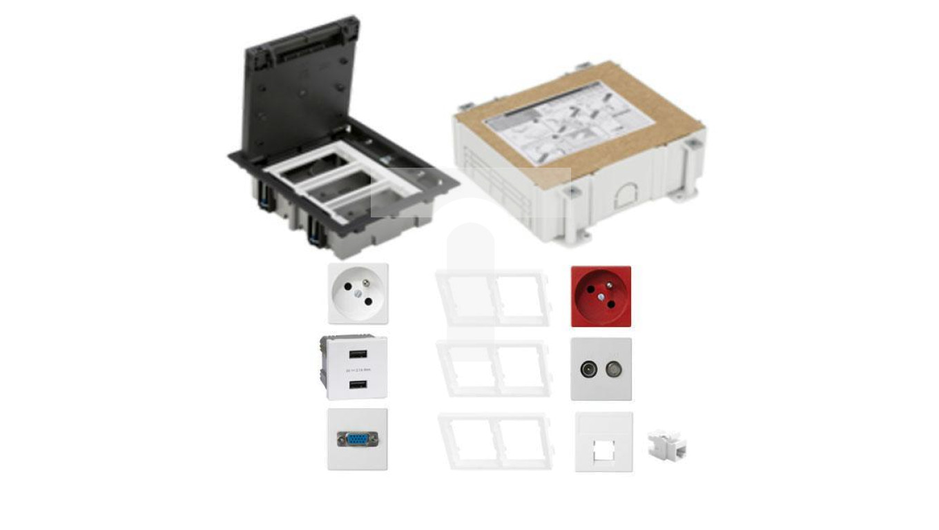 KONTAKT SIMON FLOOR BOX puszka podłogowa 1x gniazdo z/u + 1x DATA +1x ...