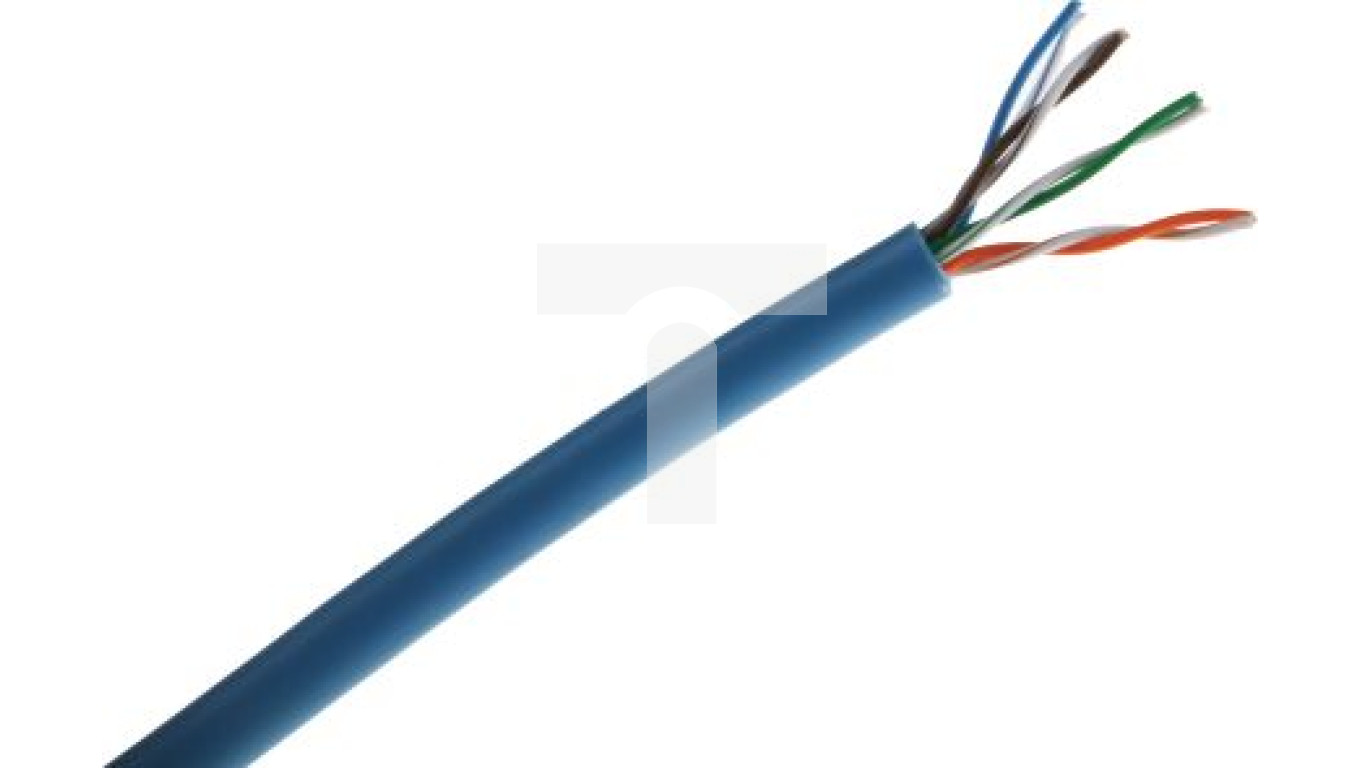 Kabel kat. 5, UTP, l. żył: 7, 50m, Skrętka, Niebieski, PVC, złącze ...