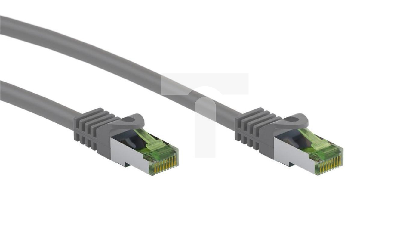 Kabel krosowy CAT 8.1 z certyfikatem GHMT, S/FTP (PiMF), Szary, 0.5m ...