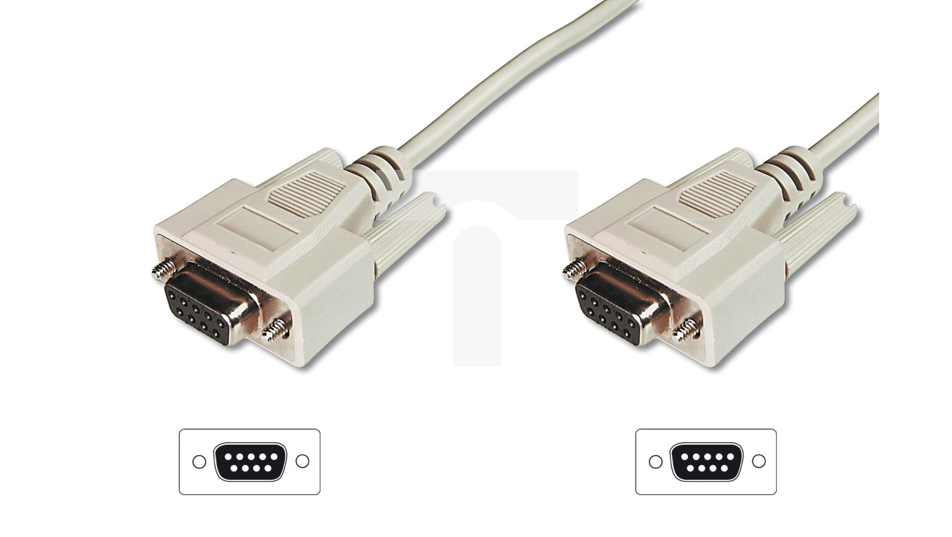 Kabel połączeniowy RS232 1:1 Typ DSUB9/DSUB9, Ż/Ż beżowy 2m AK-610106-020-E – ASSMANN ...