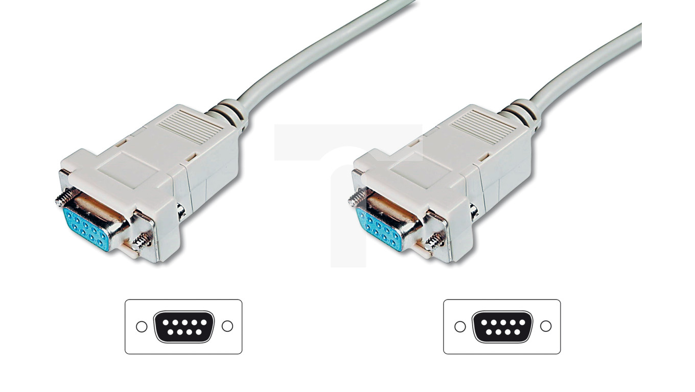 Kabel połączeniowy RS232 null-modem Typ DSUB9/DSUB9, Ż/Ż beżowy 1,8m AK-610100-018-E – ASSMANN ...