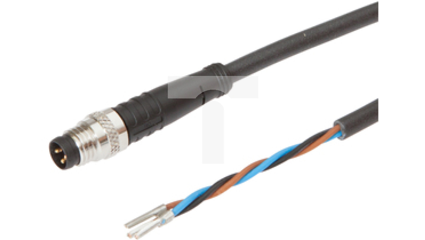 Kabel połączeniowy wtyk prosty M8 3-pin PUR 2m fi5,9mm VK991303 – IPF ...