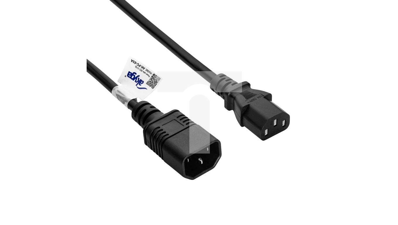 Kabel zasilający Akyga AK-PC-03C CU IEC C13 / IEC C14 1.8m – Akyga | TIM SA