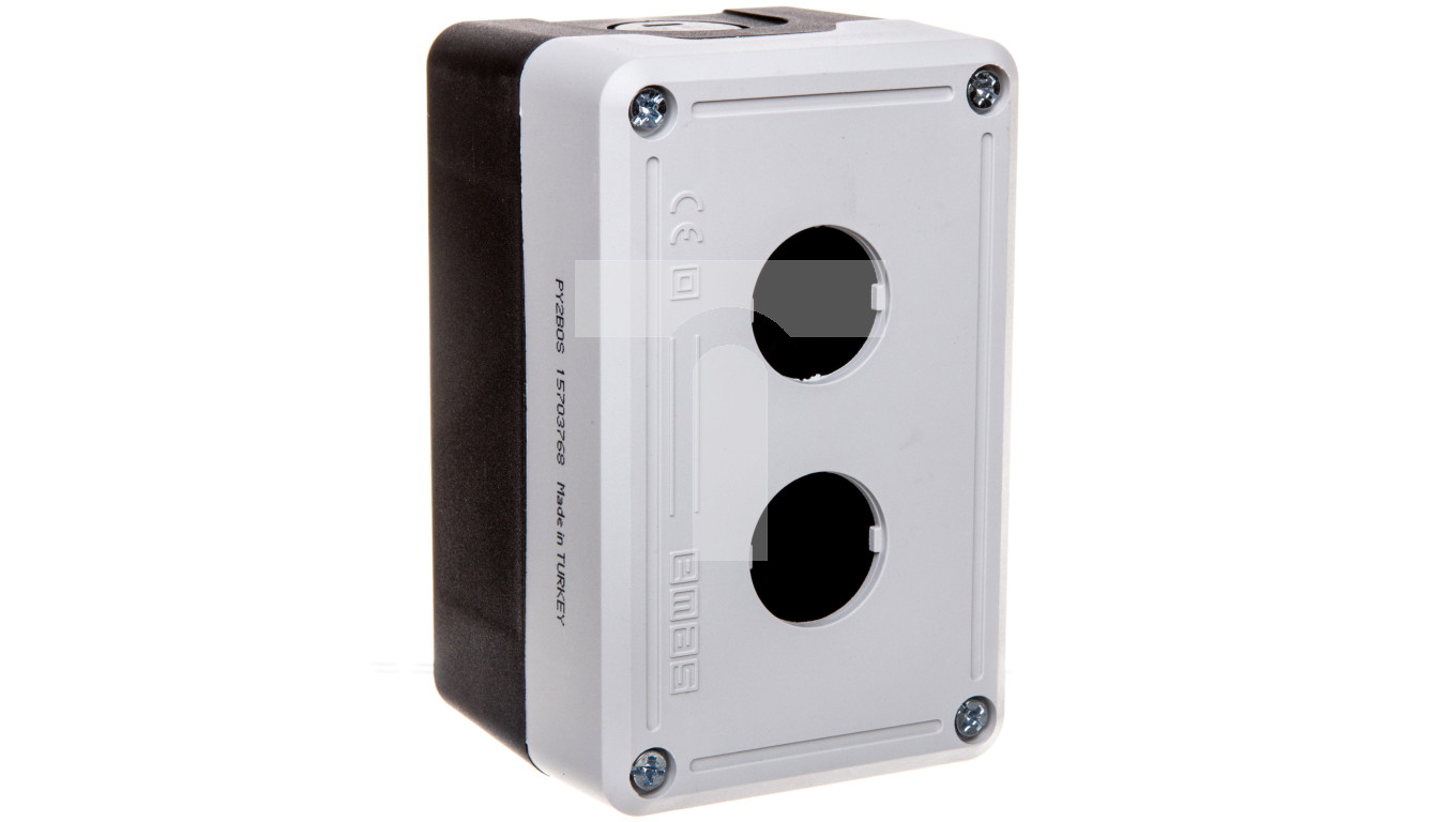 Kaseta sterownicza na 2 przyciski/lampki - pusta, czarno-szara 2 ...