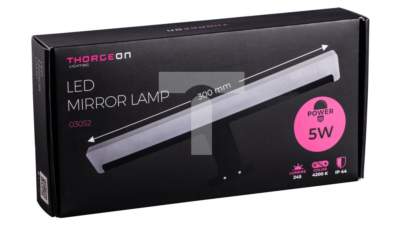 Kinkiet LED Lampa nad lustro 5W 30cm 446Lm IP44 matowa czarna THORGEON – THORGEON | TIM SA
