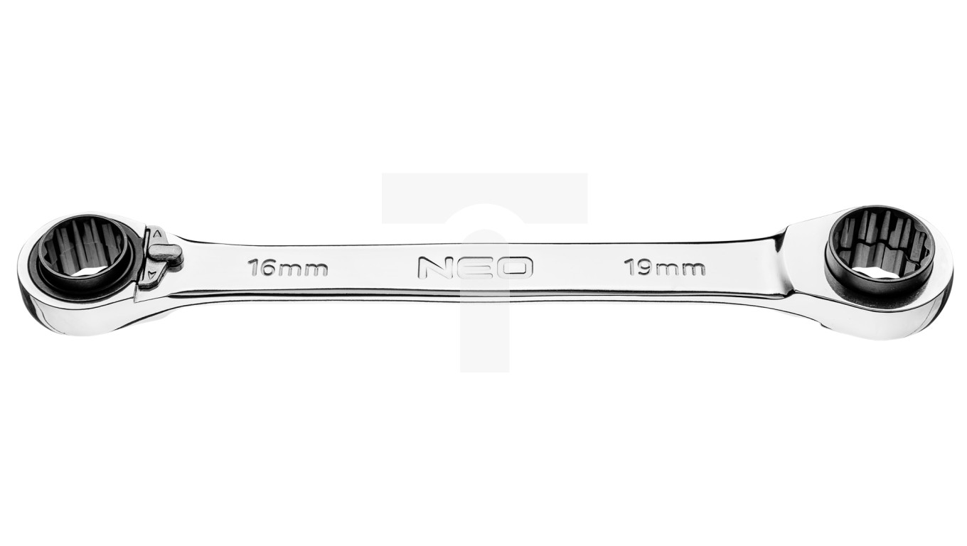 Klucz z grzechotką 4 w 1, 16 x 17 mm + 18 x 19 mm 09-794 – NEO | TIM SA