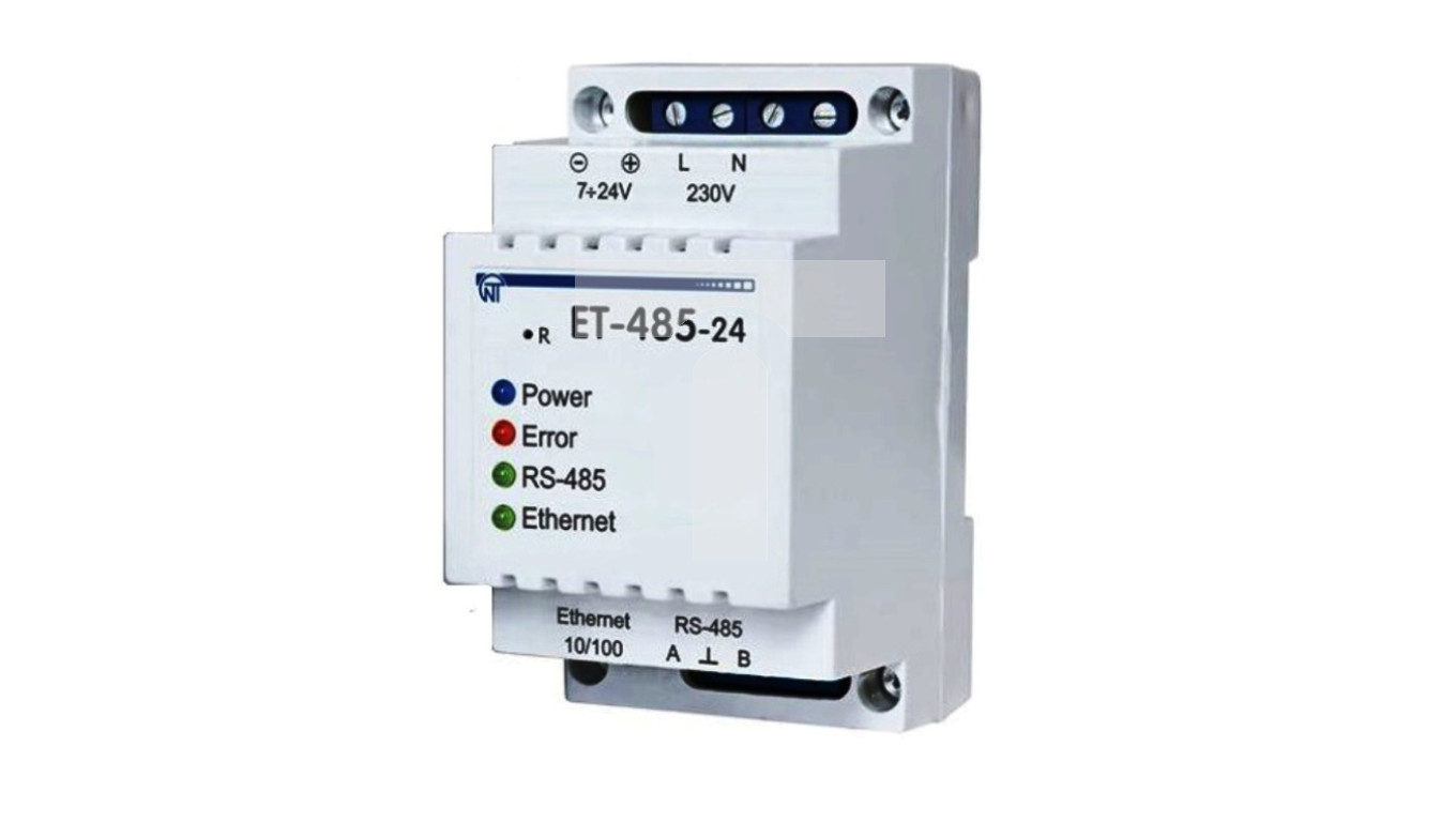 Konwerter interfejsów Ethernet 10BASE-T 100BASE-T i Modbus RS-485 ET-485-24 – Novatek-Electro ...