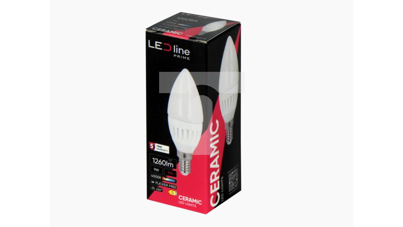 LED line PRIME żarówka LED E14 9W 4000K 1170lm 170-250V C37 DIM ...