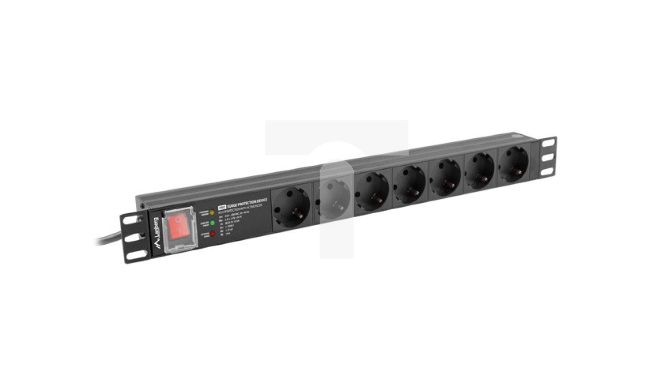 LISTWA ZASILAJĄCA RACK PDU PRO 19 LANBERG 1U 16A 7X SCHUKO SPD-3MP 2M ...