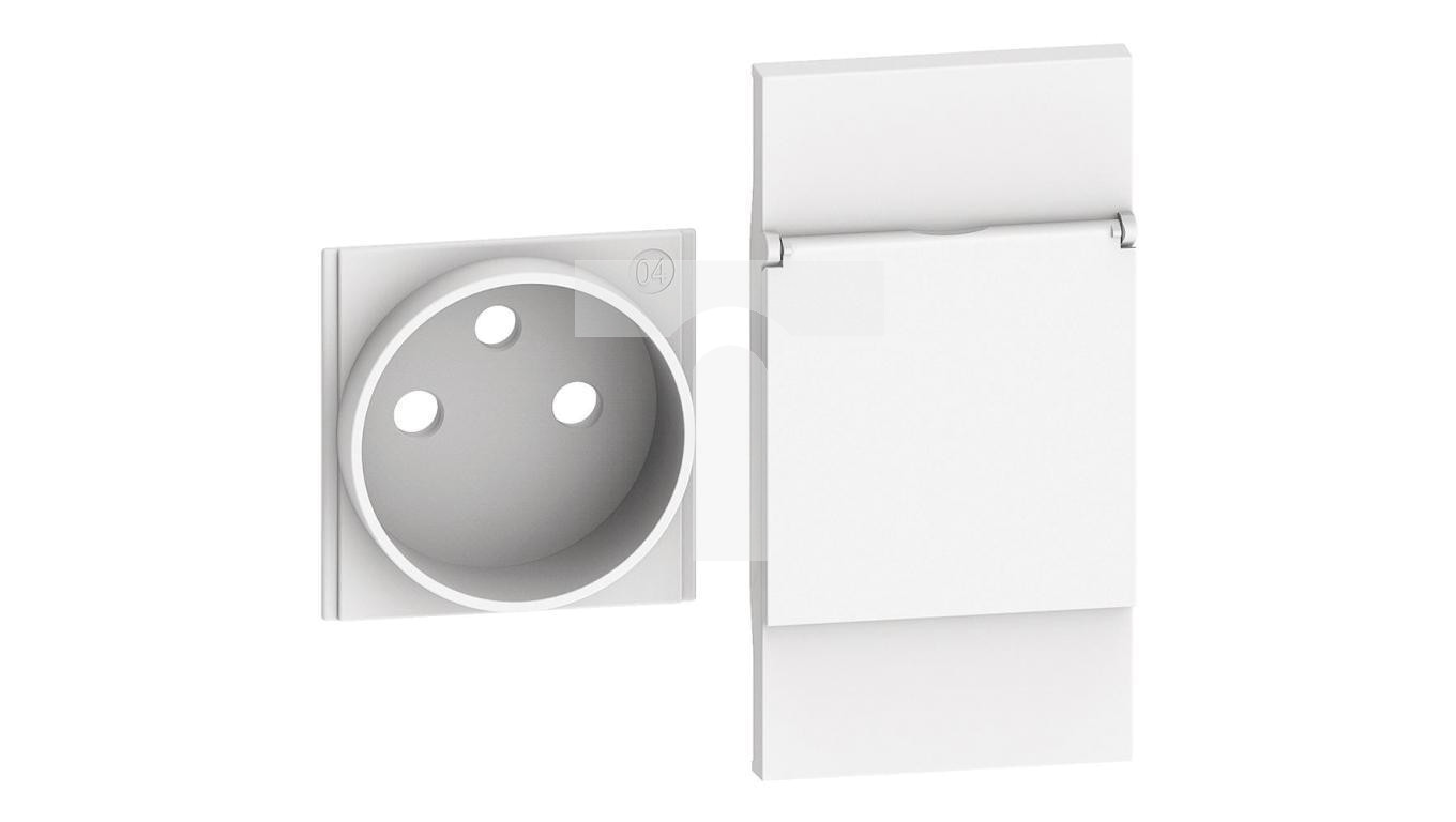 LIVING NOW plakietka gniazda 2P+Z z klapką 2mod. biały KW55P – LEGRAND ...