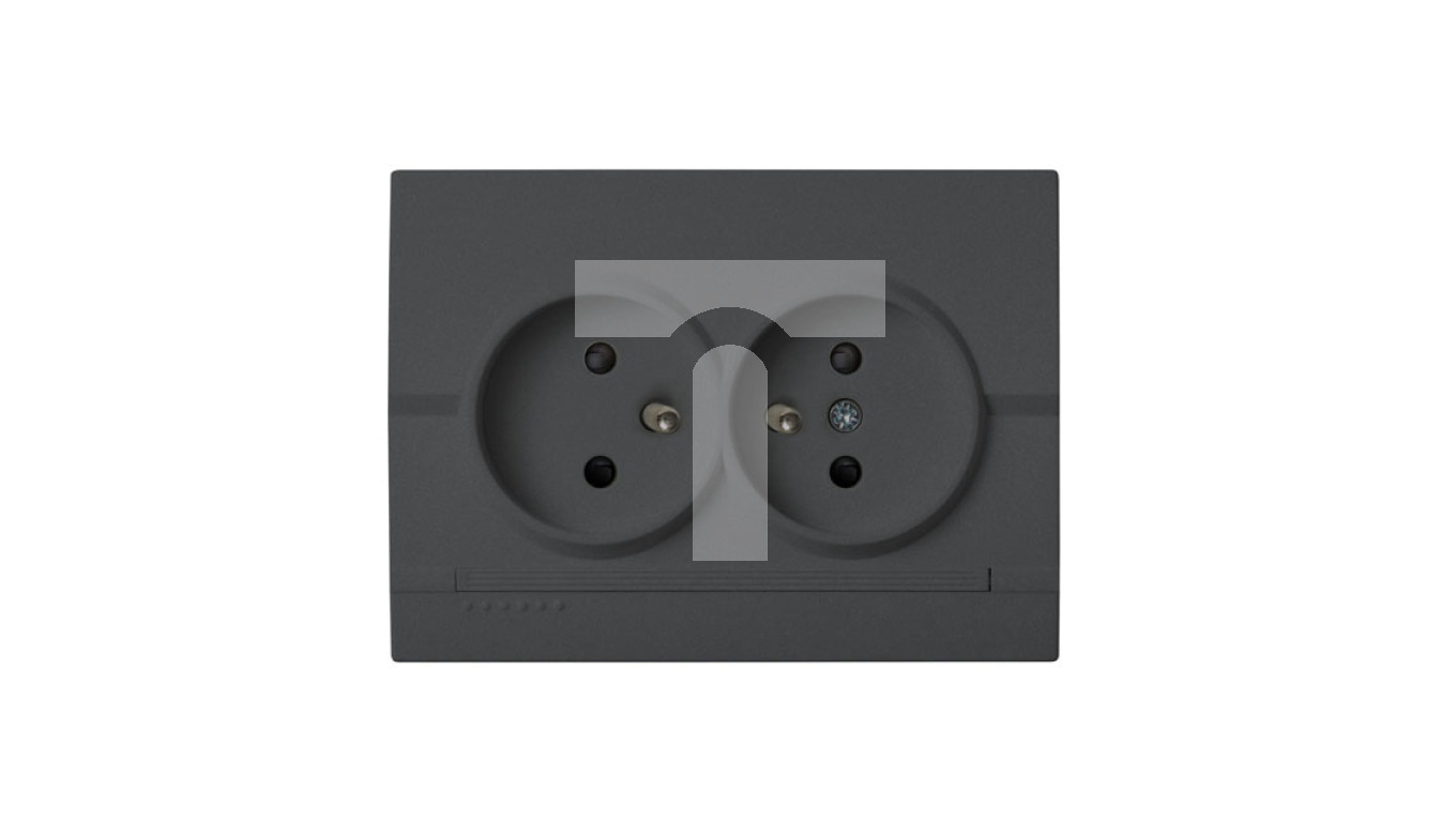 LOGI Gniazdo podwójne kompletne ochrona styków śrubowy Grafit 16A 250V ...