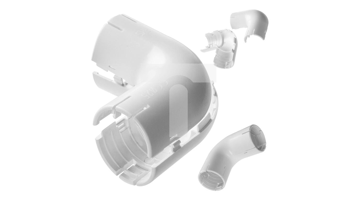 Łącznik składany kątowy LSK 25 biały do rur sztywnych (RL i RLM) oraz ...