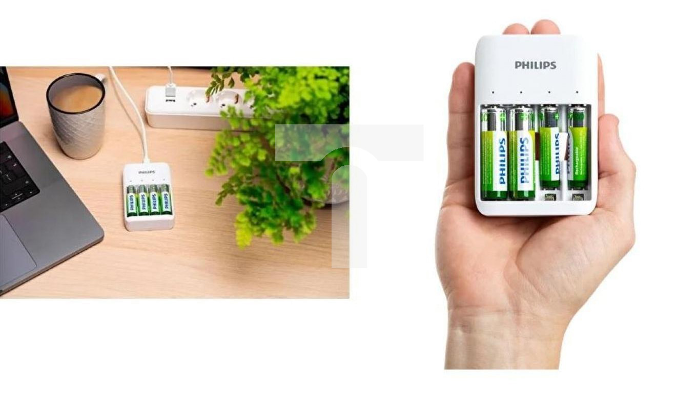Ładowarka USB do akumulatorków + akumulatorki AA AAA Philips SCB4013NB ...