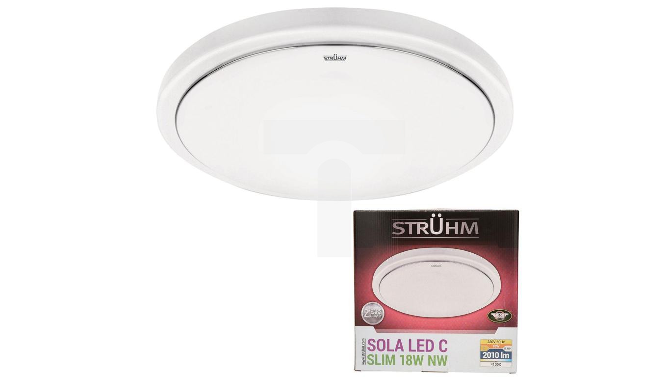 Lampa plafon sufitowy natynkowy okrągły SOLA LED slim C 18W 03517 ...