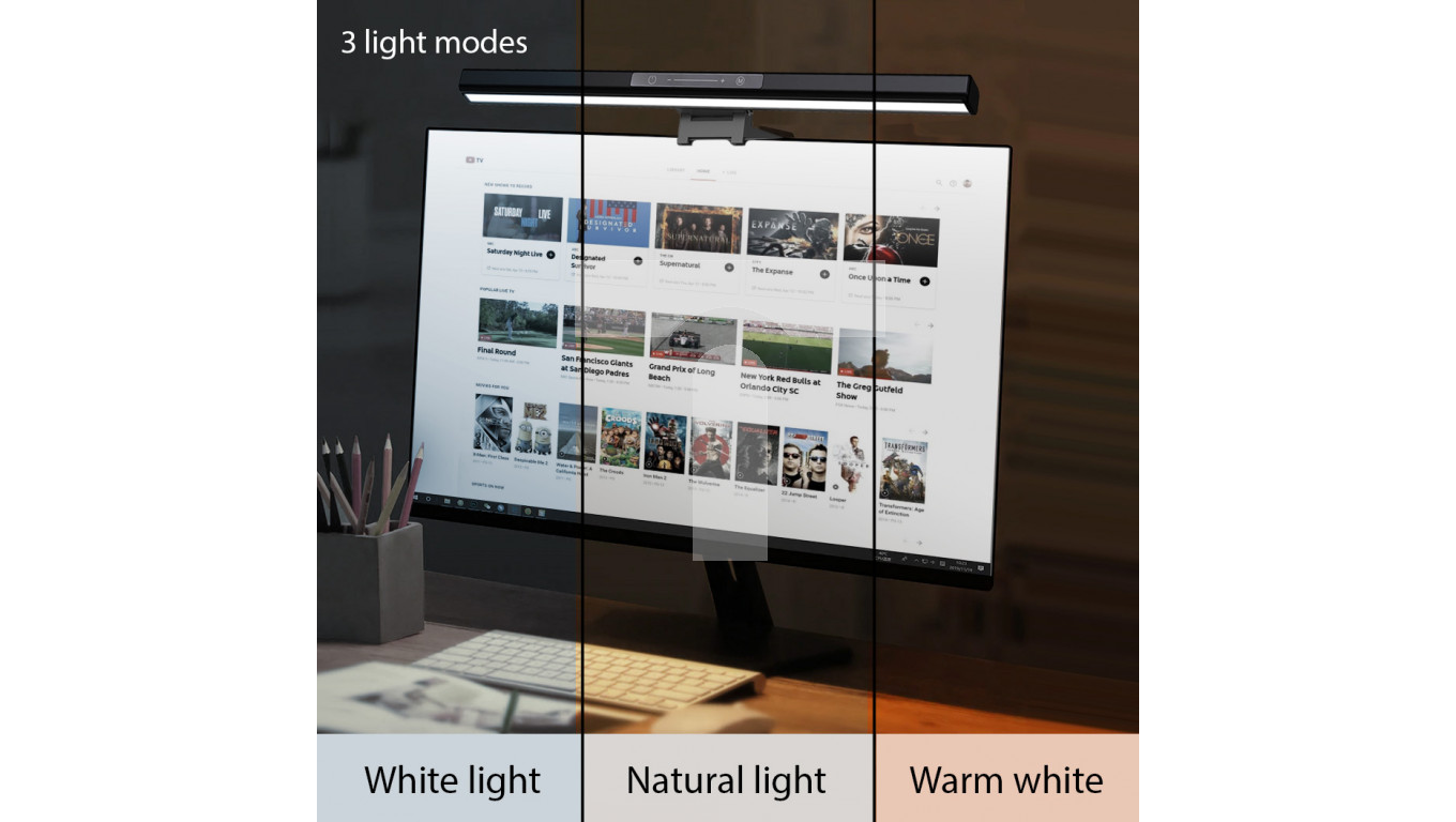 Lampka LED na monitor Maclean, moc 5W, 3 kolory świecenia, regulacja ...