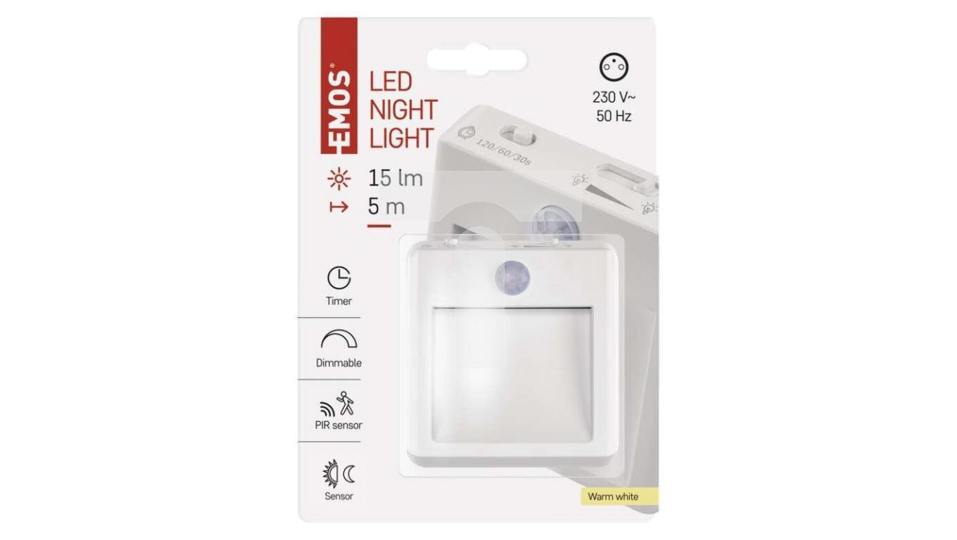 Lampka nocna LED do gniazdka 230 V z czujnikiem EMOS P3319 – EMOS | TIM SA