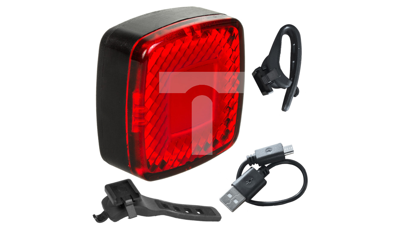 Lampka rowerowa tylna USB AUTO STOP sensor zmierzchu Maclean Energy ...