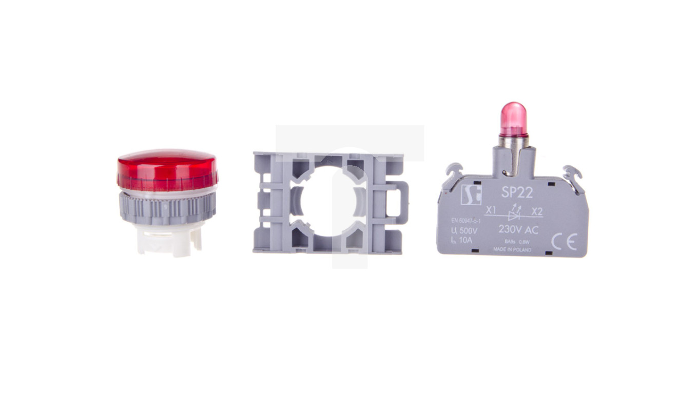 Lampka sygnalizacyjna 22mm czerwona 230V AC SP22-LC-230-LEDAC – SPAMEL | TIM SA