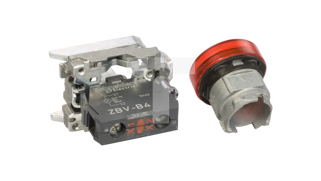 Lampka sygnalizacyjna 22mm czerwona 24V AC/DC LED XB4BVB4 – Schneider | TIM SA