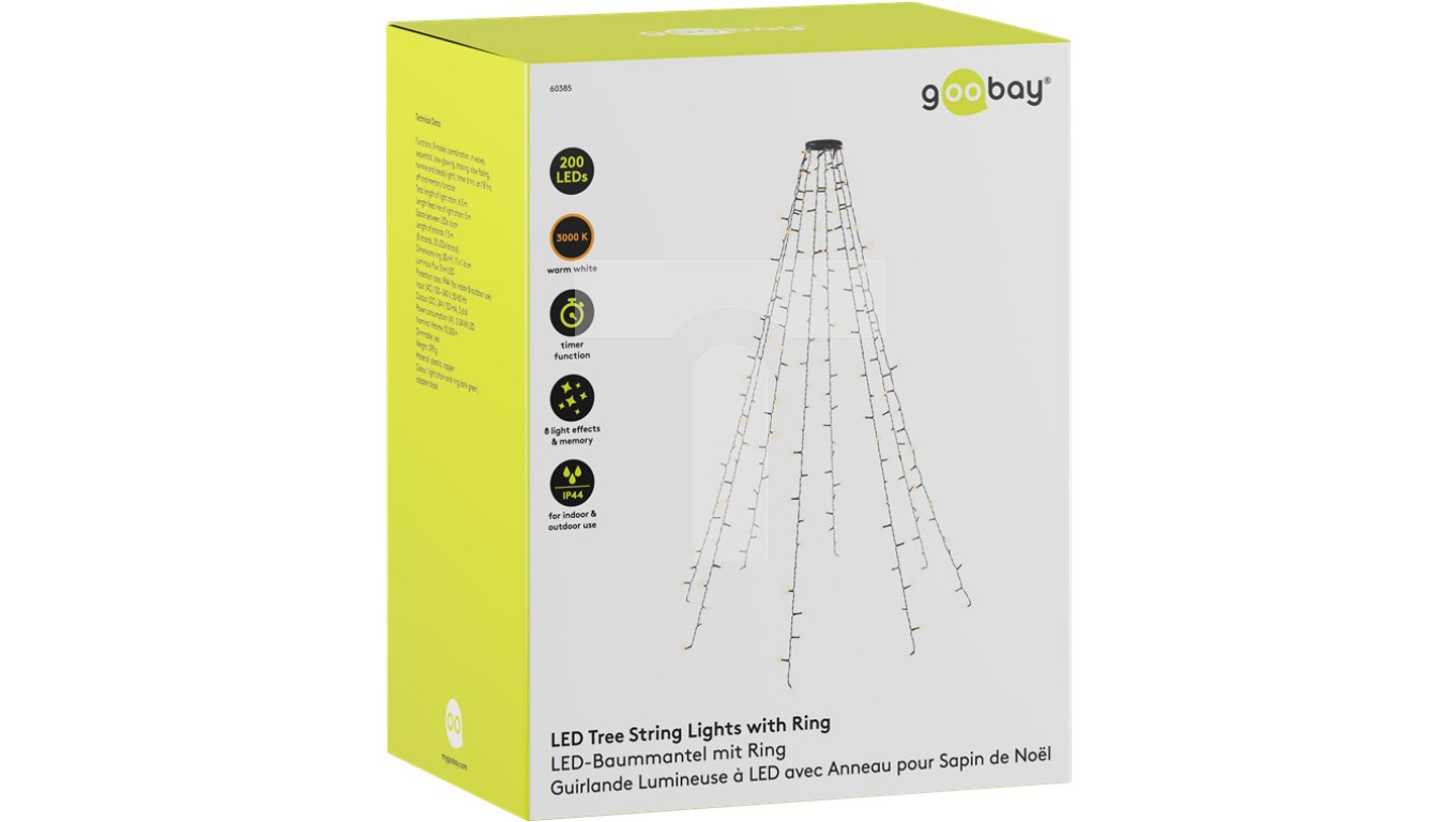 Łańcuch świetlny na choinkę z pierścieniem 200 LED 60385 – GOOBAY | TIM SA