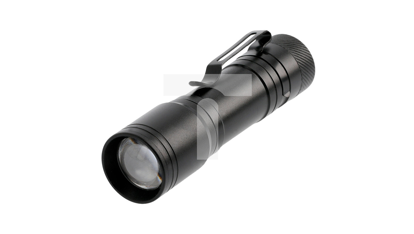 Latarka LED 3W 200lm 6400K zasięg do 250m IP44 1xAA(bez baterii) czarna ...