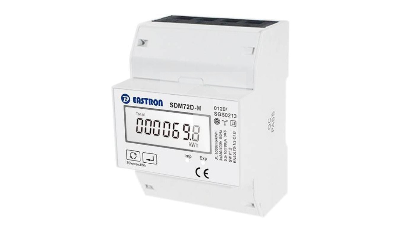 Licznik energii elektrycznej LCD 3-fazowy 100A 4-mod MODBUS MID SDM72MB ...