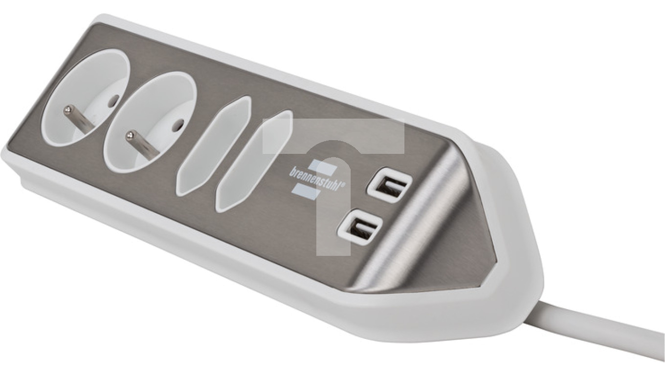 Listwa narożna Estilo z funkcją ładowania USB 4-kierunkowa 2x kontakt ...