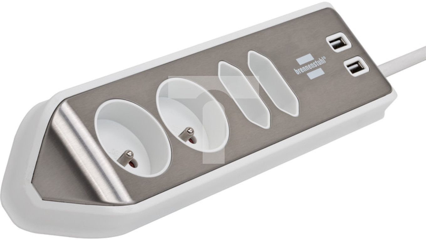 Listwa narożna Estilo z funkcją ładowania USB 4-kierunkowa 2x kontakt ...