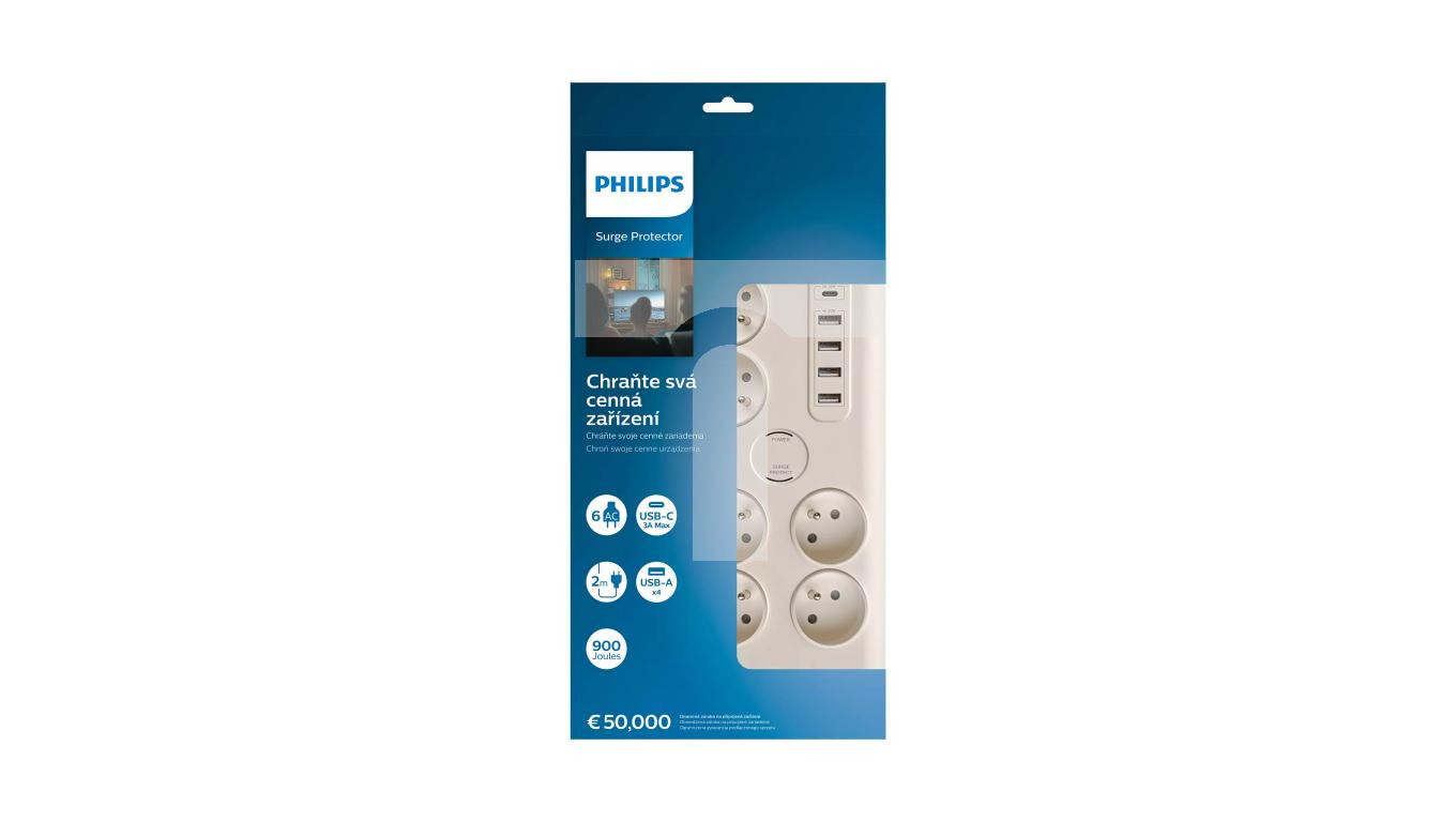 Listwa przepięciowa 6 gniazd +USB C Philips SPN7060WA/60 – PHILIPS ...