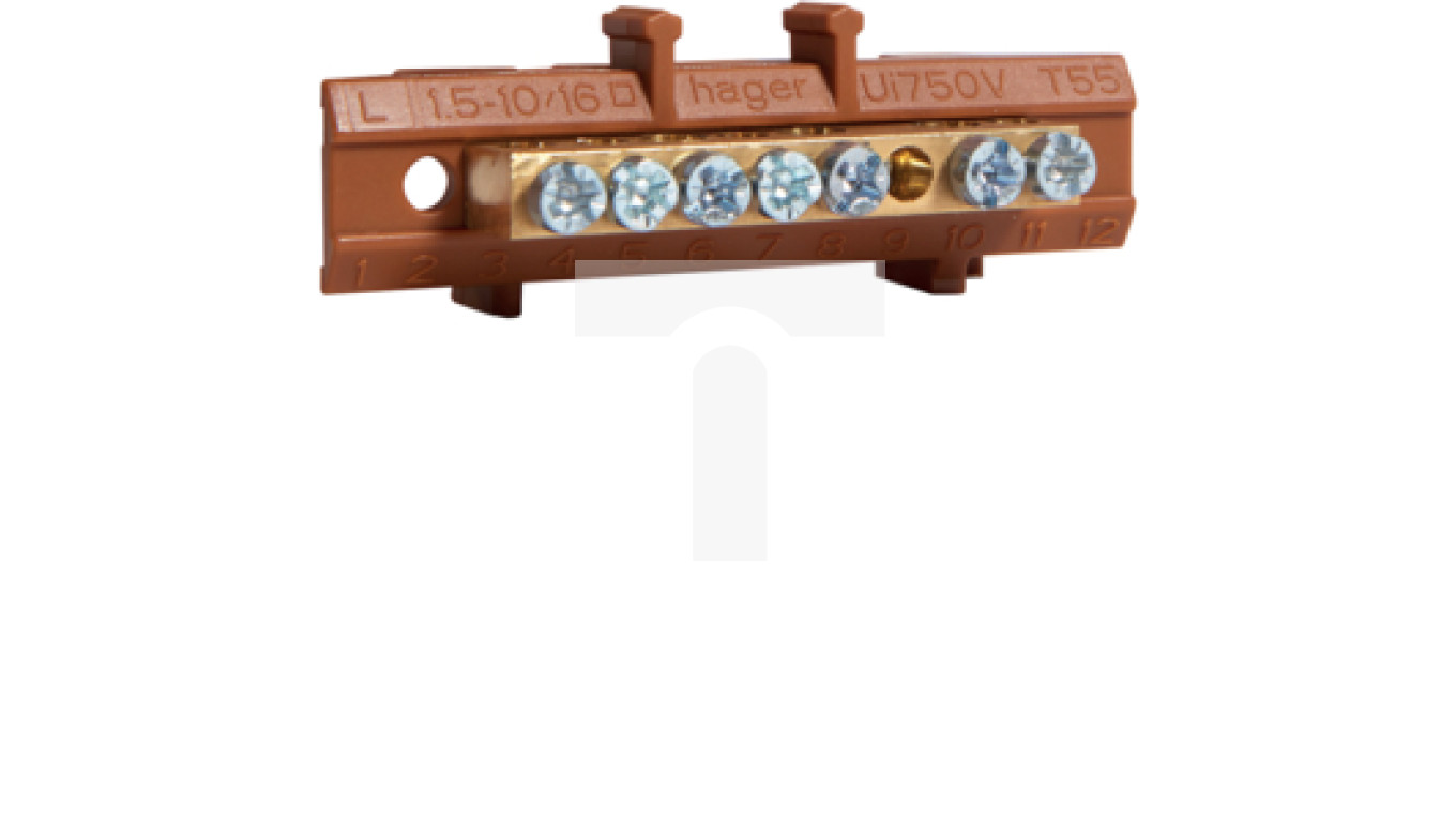 Listwa przyłączeniowa 7 otworów brązowa 3x16mm2 4x10mm2 KM07L – HAGER ...