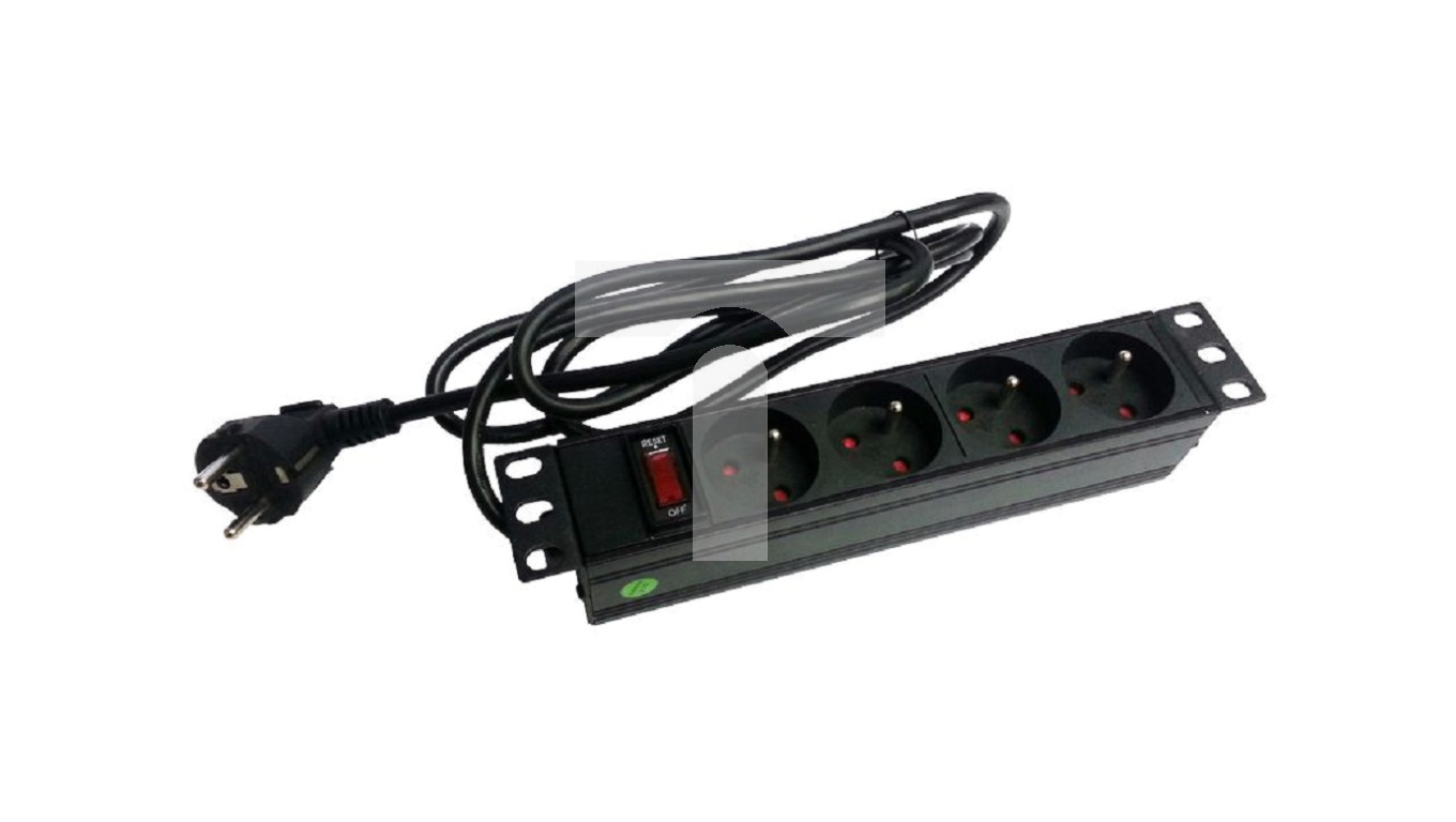 Listwa zasilająca rack 10 cali PDU gniazdo 4 x CEE 7/5 wtyk CEE 7/7 – A ...